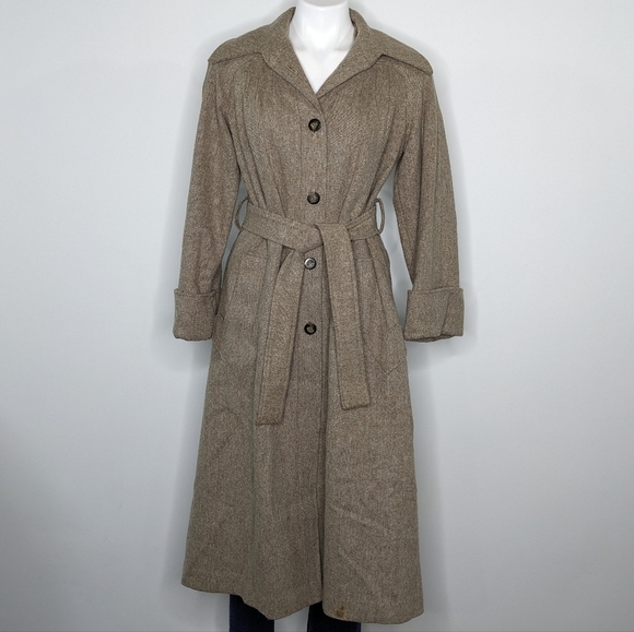 Vintage | Jackets & Coats | Vintage Jill Jr Tan Wool Blend Button Up ...